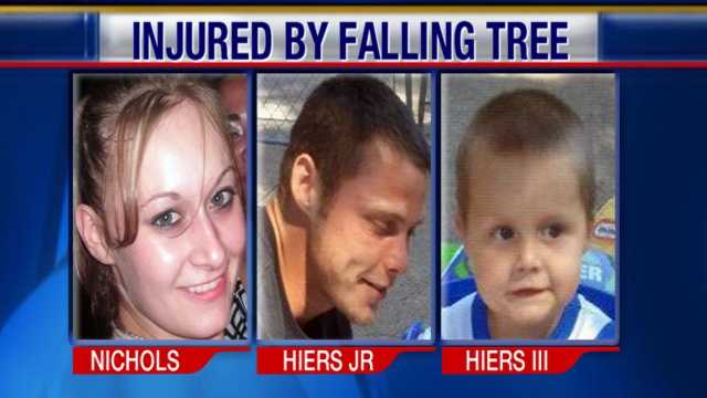 Family critically hurt when tree falls on tent