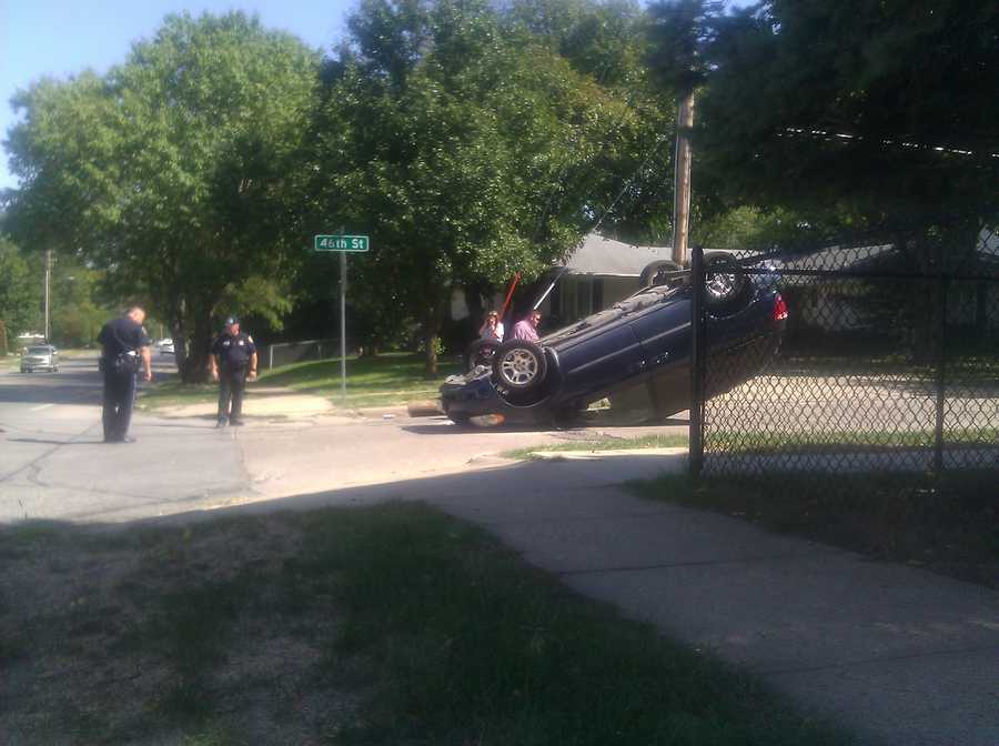 Photos: Minivan rollover crash