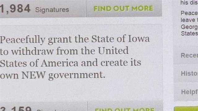 Petition for Iowa to secede from U.S. gaining signatures
