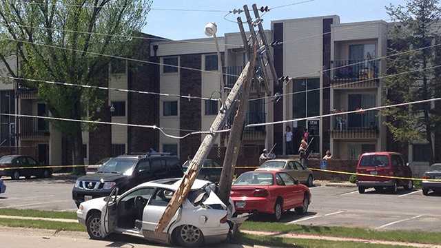 Photos: Speeding in revere, driver hits pole