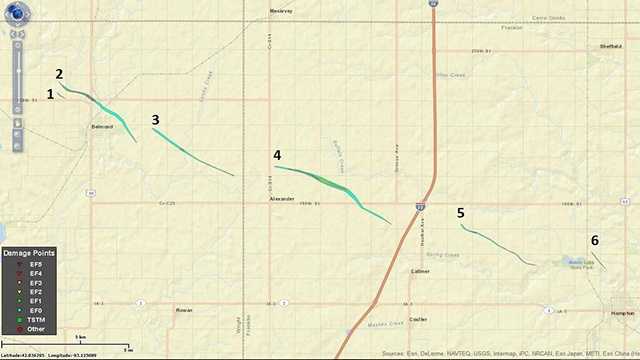 6 tornadoes hit Iowa Wednesday, see their paths