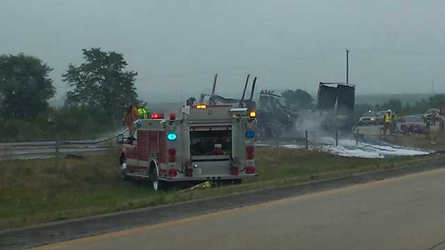 Photos: Fiery Interstate 80 semi crash