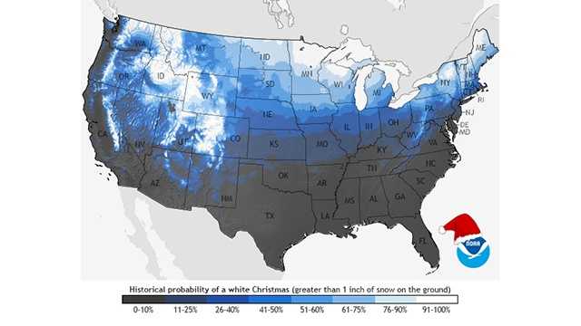 What's the chance of a white Christmas in Iowa?