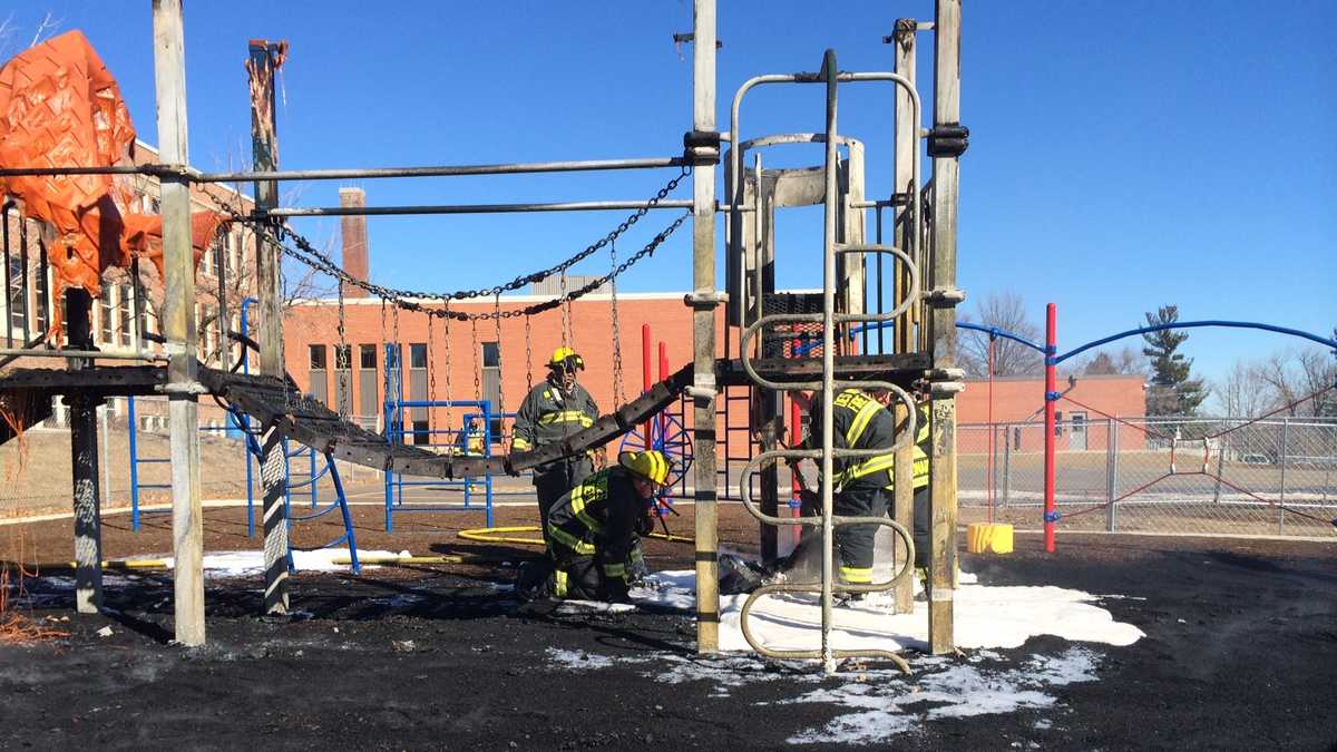 Photos: Playground fire reported at elementary school