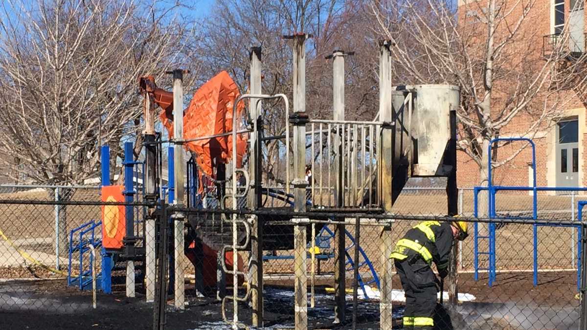 Photos: Playground fire reported at elementary school