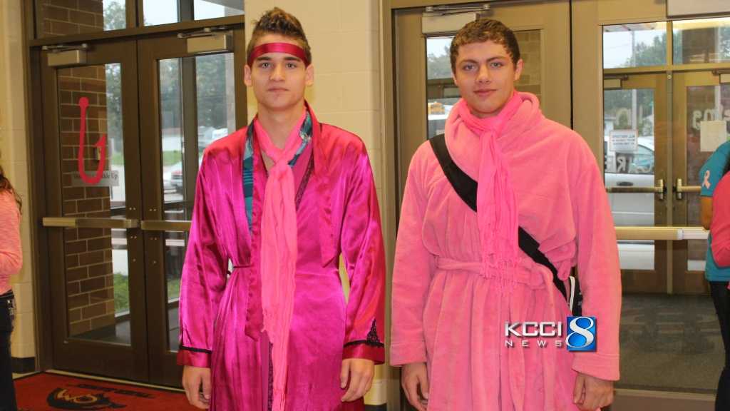 Halls, students, ceilings, everything at school goes pink