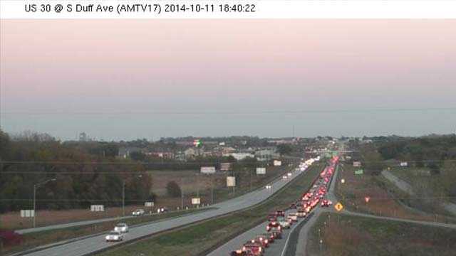 Accident causes Highway 30 traffic backup