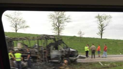Photos: Fiery crash closes I-80 in Iowa