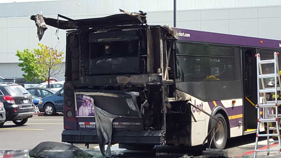 PHOTOS: DART bus catches fire at bus stop