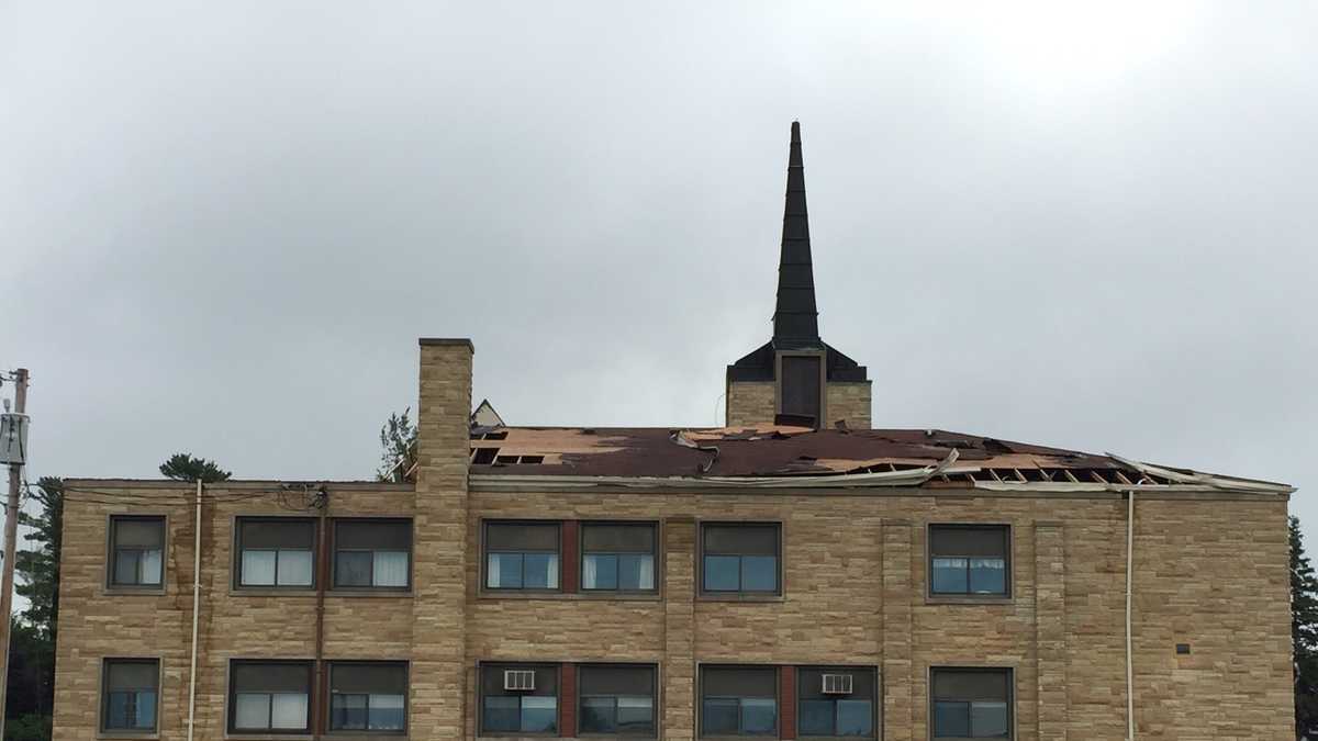 Photos: Storm tears roof from church