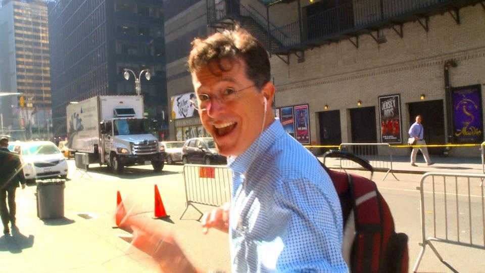EXCLUSIVE: Walking to first day of 'Late Show' with Stephen Colbert