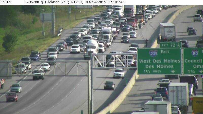 Traffic now flowing smoothly on I-80/35 near Hickman