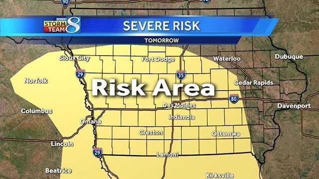 Severe storm track just shifted NW across more of Iowa