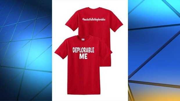 Trump supporters sell 'Deplorable Me' shirts