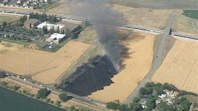 Photos: Fast-moving fire spreads near Interstate 5