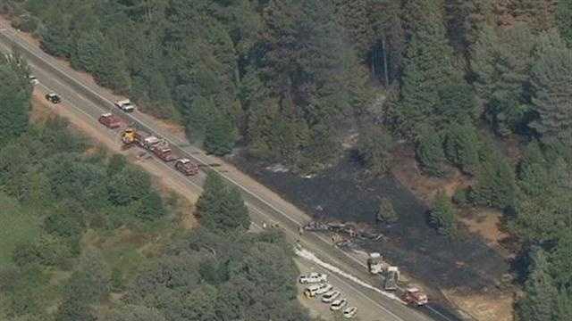 Photos: Car, big rig crash closes highway in Grass Valley