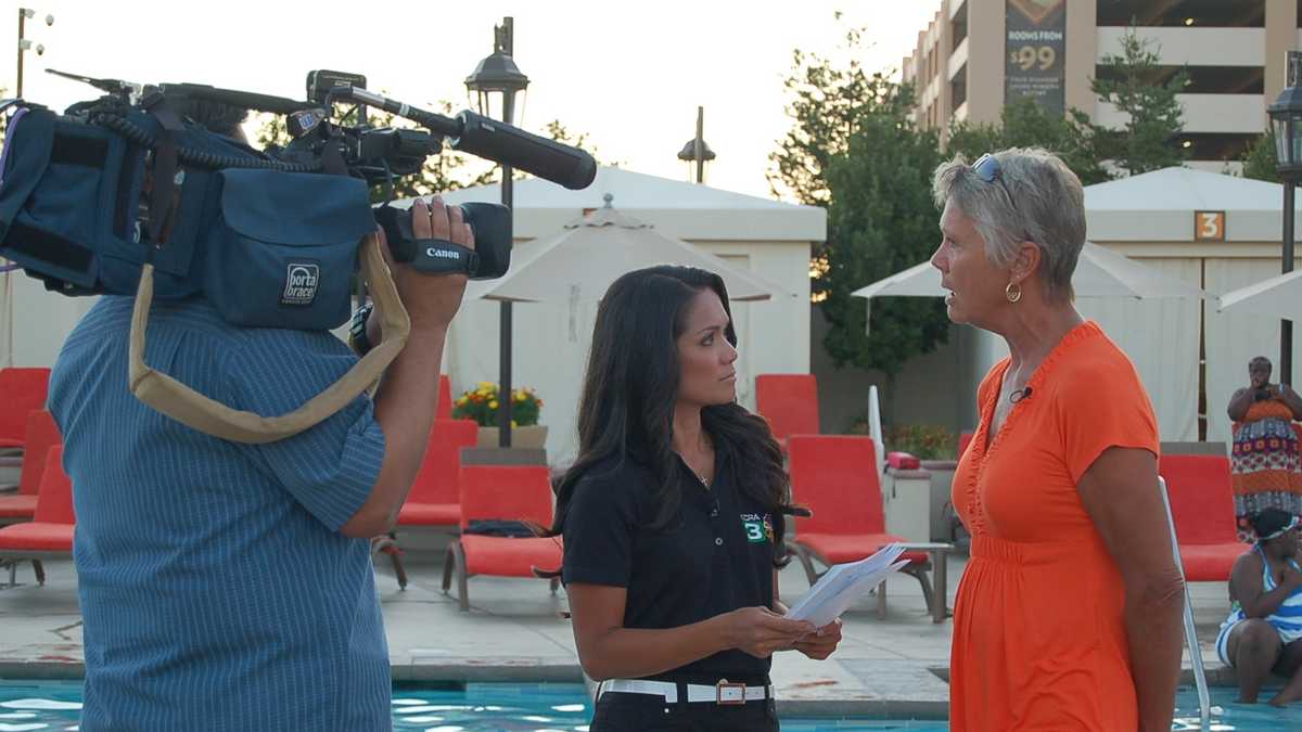 Photos: Debbie Meyer, 3-time gold medalist, visits the Olympic Zone