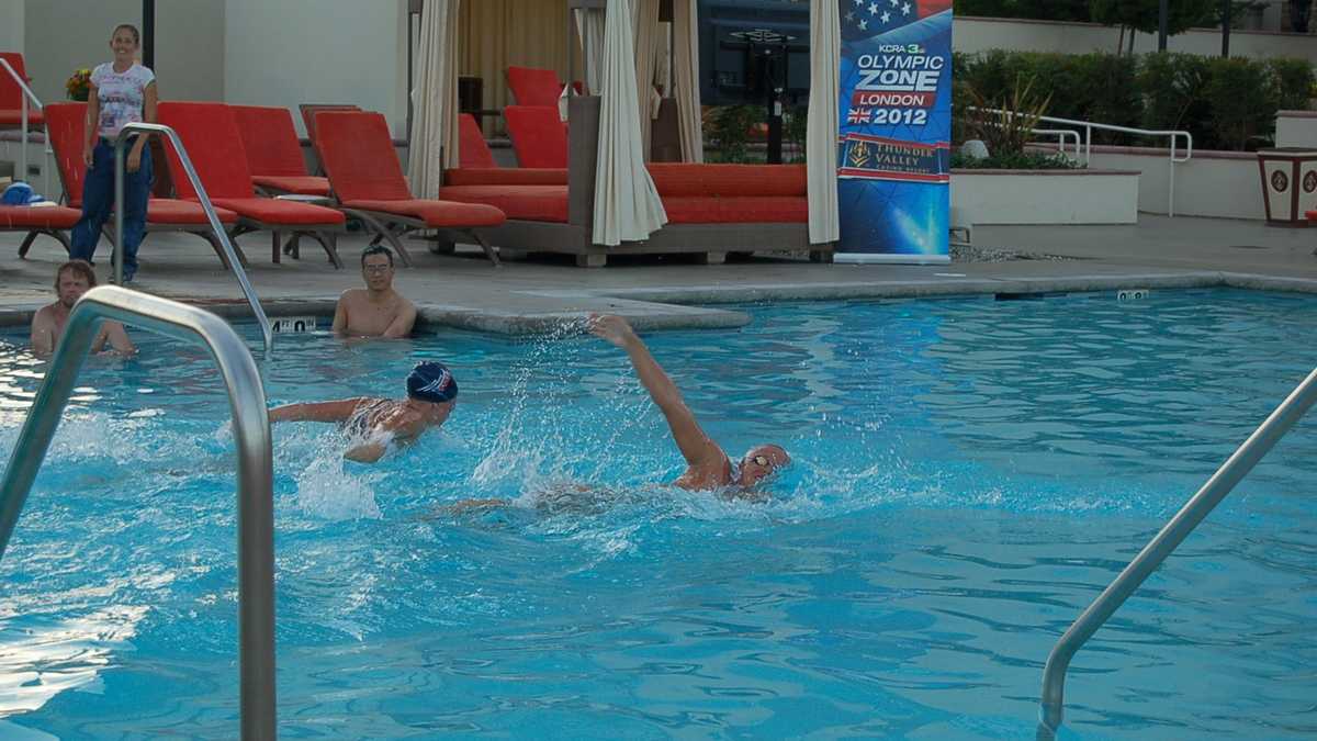 Photos: Debbie Meyer, 3-time gold medalist, visits the Olympic Zone