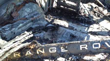 Photos from the field: Building, Range Rover burn in fire