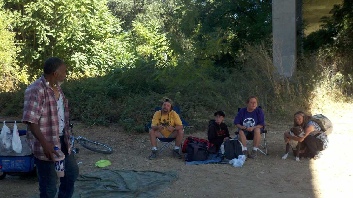 Photos from the field: Estimated 500 homeless camp along river