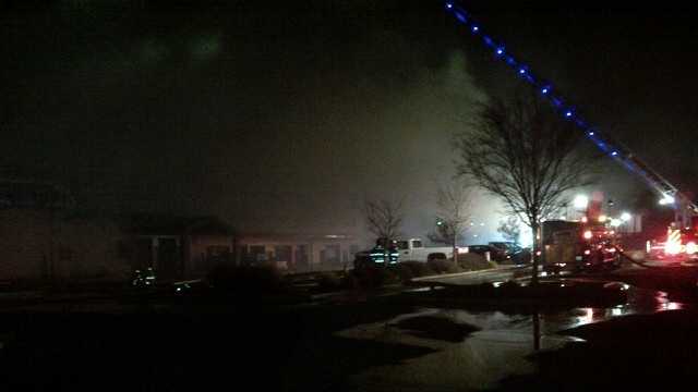 LiveCopter photos: Fire burns for hours at Beale Air Force Base