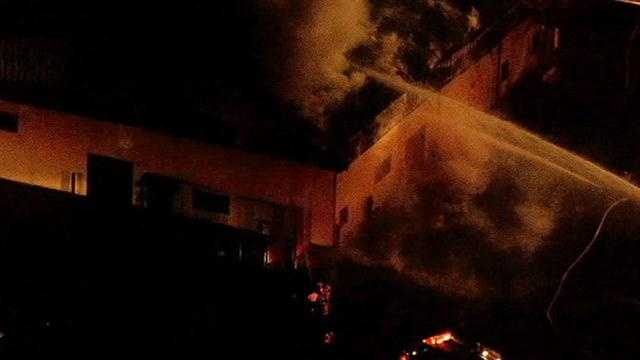 LiveCopter photos: Fire burns for hours at Beale Air Force Base