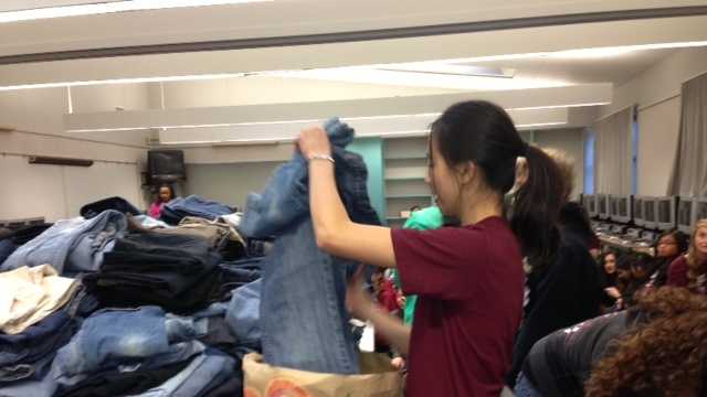Students collect thousands of jeans for homeless teens