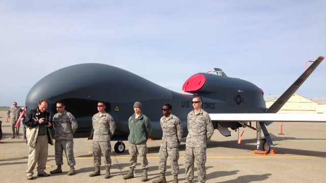 Public gets an up-close look at Global Hawk drone, U2 spy plane