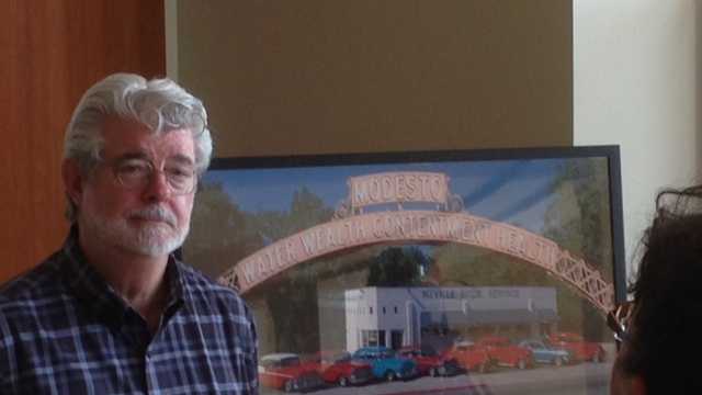 Crowds cheer George Lucas' return to Modesto