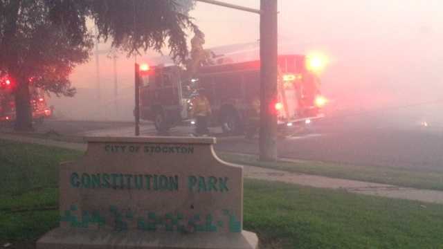 Photos: Smoke from Stockton fire seen up to 40 miles away