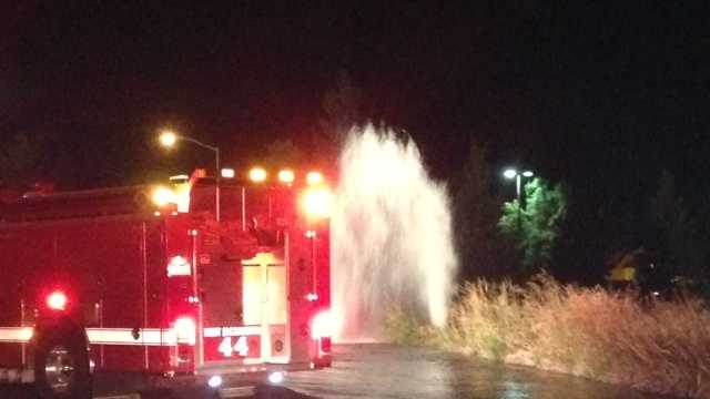 Photos: Hydrant creates 30-foot high geyser