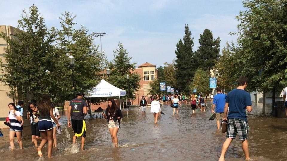 Photos: Water main break floods UCLA campus