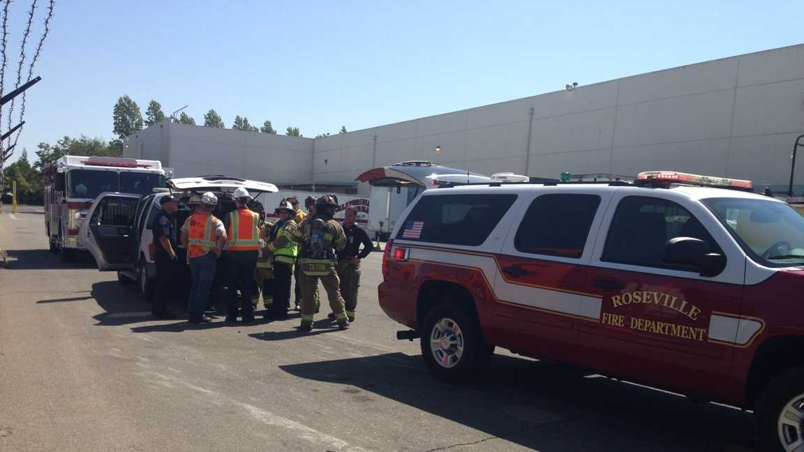 Crews respond to hazmat fire call in Roseville