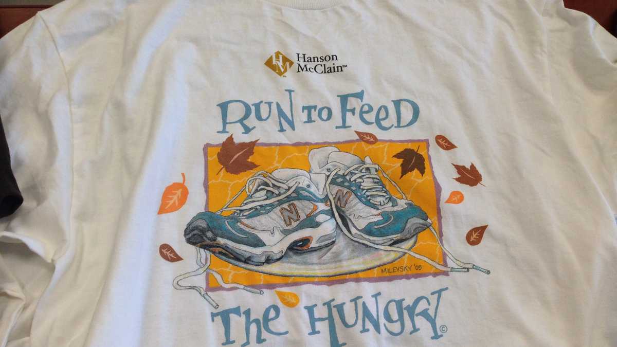 Runner keeps T-shirts from each Run to Feed the Hungry