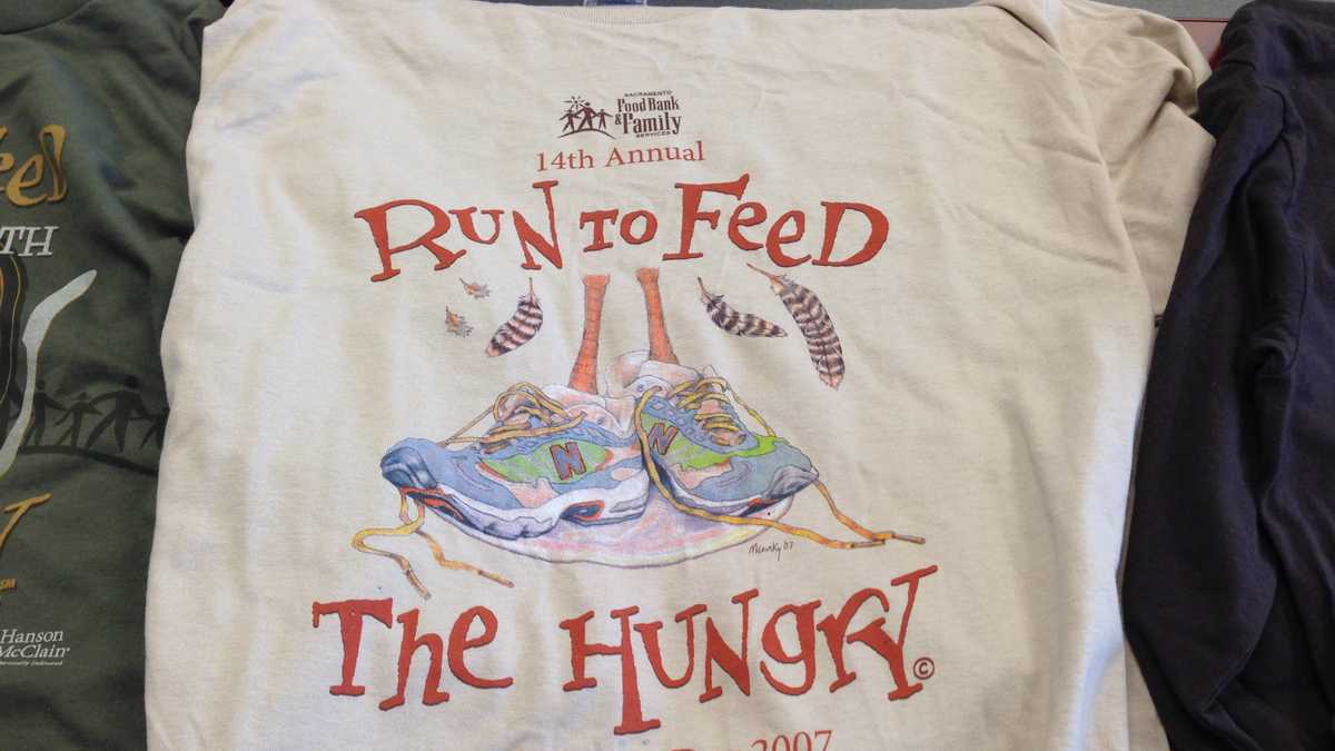 Runner keeps T-shirts from each Run to Feed the Hungry