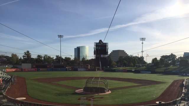 How is Raley Field's grass so green during the drought?