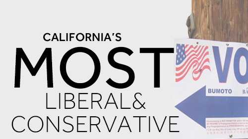 California's 10 most liberal and conservative cities