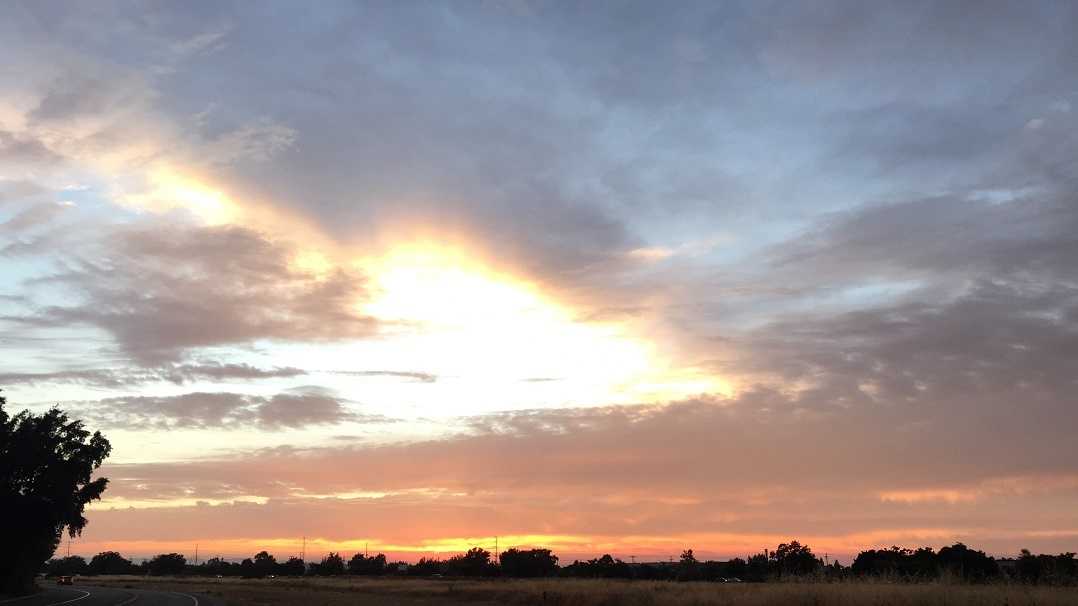 Photos of an August sunset in Northern California