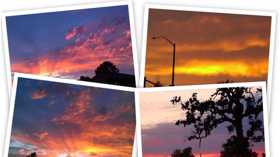 Photos of an August sunset in Northern California