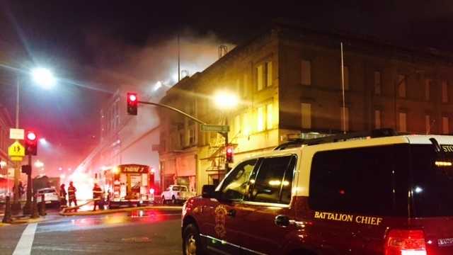 Fire erupts at building in downtown Stockton Fire erupts at building in downtown Stockton