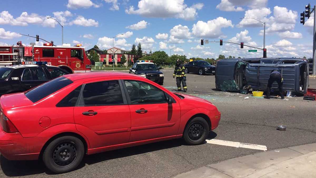 Crews clear overturned vehicle crash in Sacramento Crews clear overturned vehicle crash in Sacramento