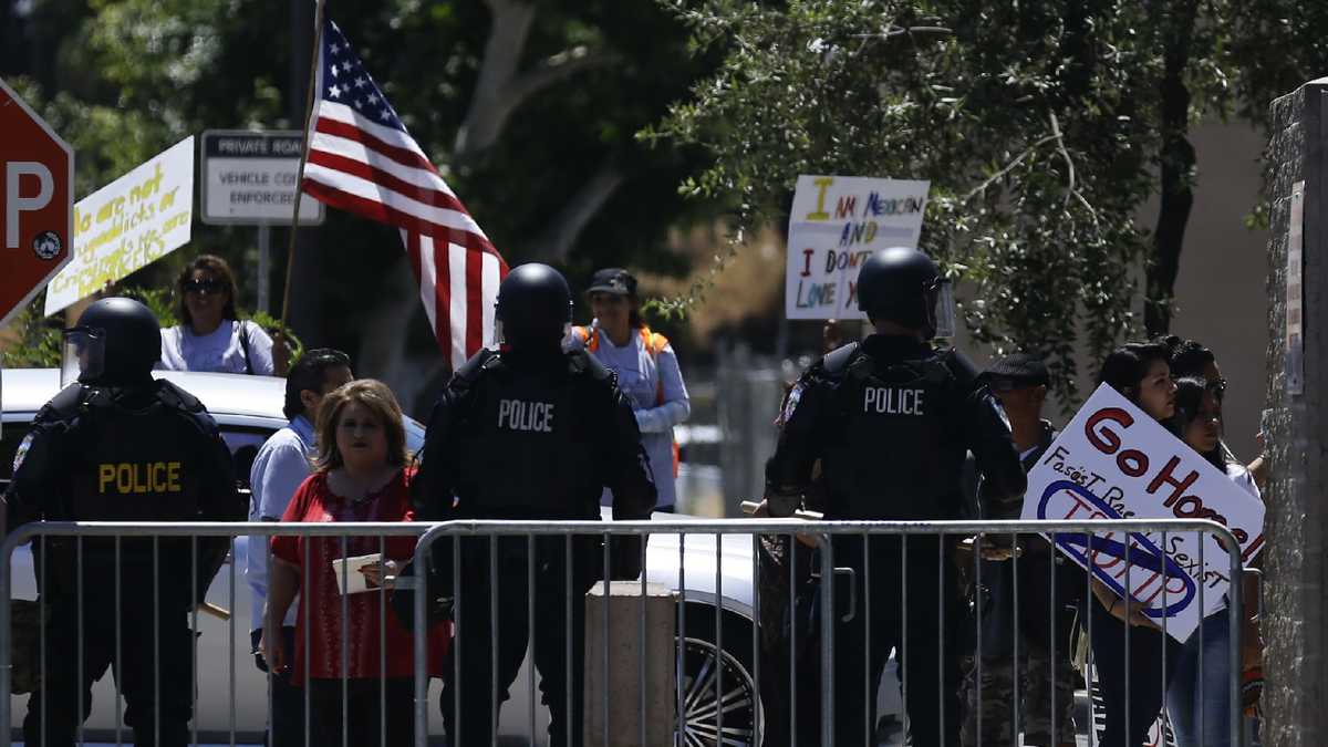 Trump Rally In Fresno Draws Protests