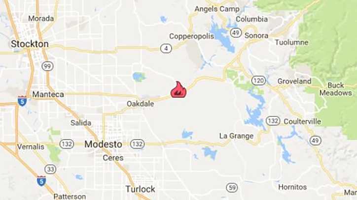 Fire crews control grass fire in Tuolumne County
