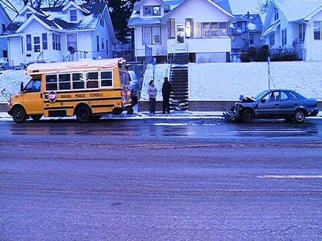 Images: Car Hits School Bus