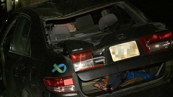 Photos: Car vs. tree crash in front yard