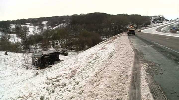 Photos: Semi slides off Interstate 680