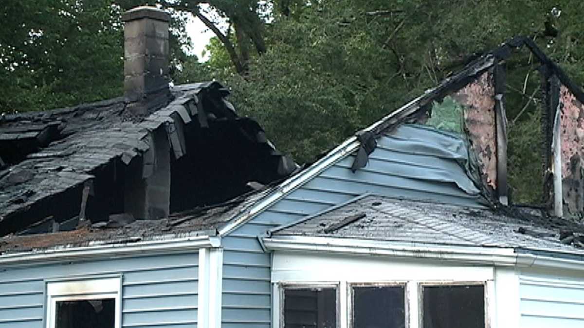 Roof collapses as crews battle house fire