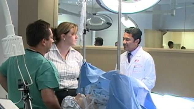 UNMC students learn with surgical simulation suite