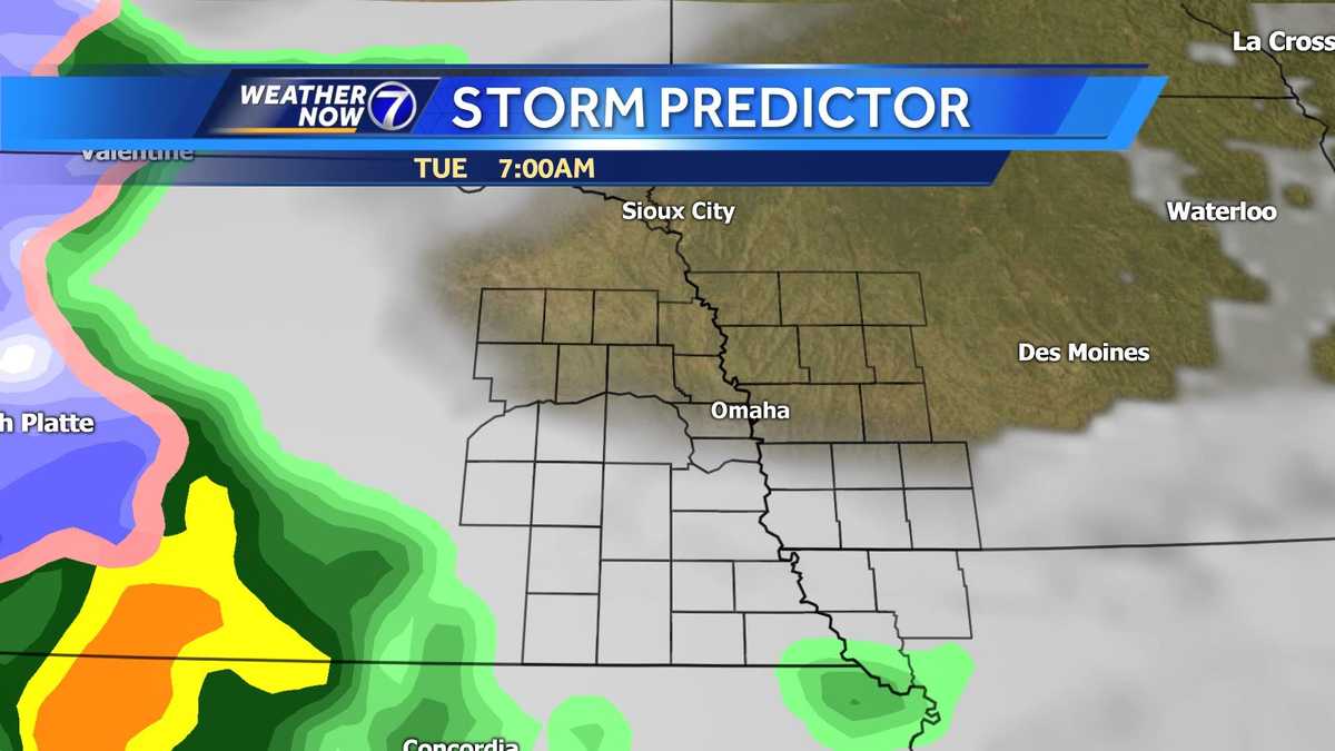 Tuesday hour-by-hour forecast