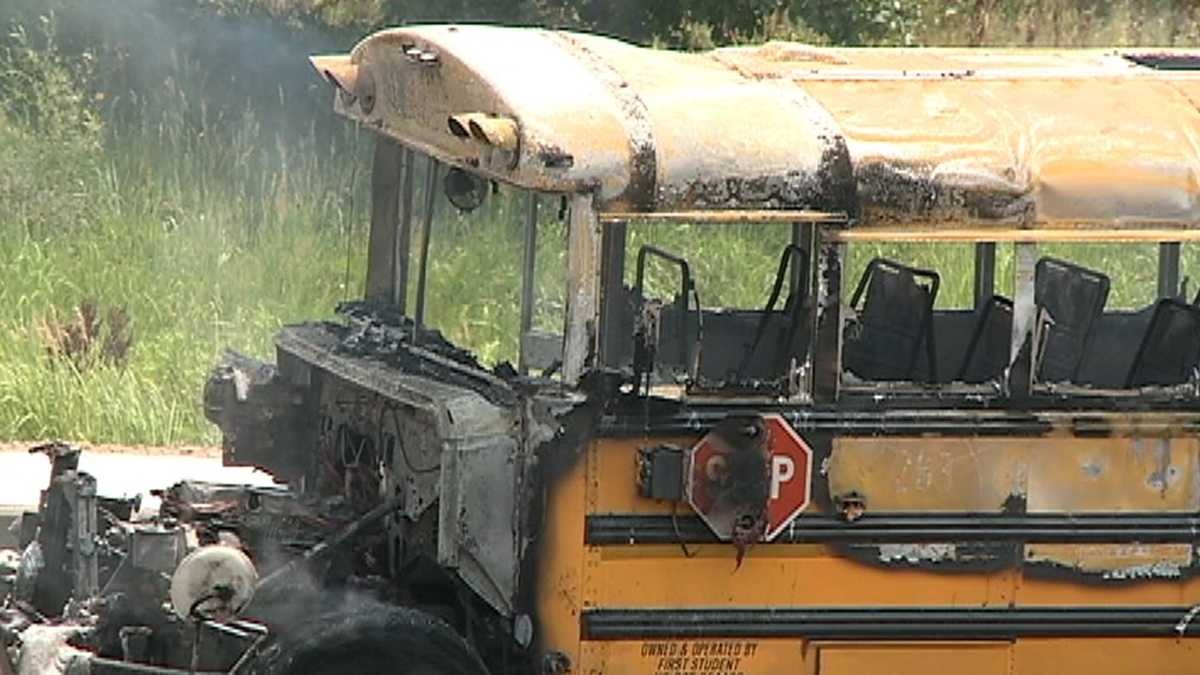 Photos: Bus on fire on the interstate